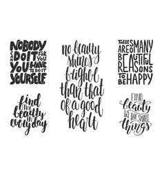 Set inspirational and motivational lettering Vector Image