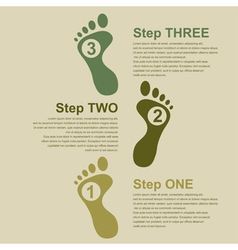 Footsteps infographic Royalty Free Vector Image