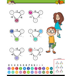Maths calculation educational task for kids Vector Image