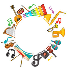 Border template with musical instruments Vector Image