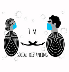 Man and women who keep a minimum social distancing