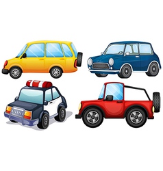 Four cars with different styles Royalty Free Vector Image