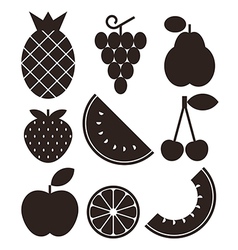 Fruit - black and white Royalty Free Vector Image