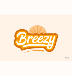 Breezy orange color word text logo icon Royalty Free Vector