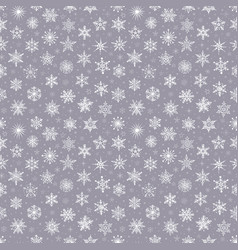 Winter pattern with various falling snowflakes Vector Image