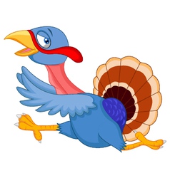 Cartoon turkey running Royalty Free Vector Image