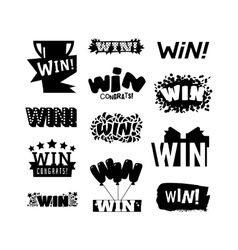 Win text set Royalty Free Vector Image - VectorStock