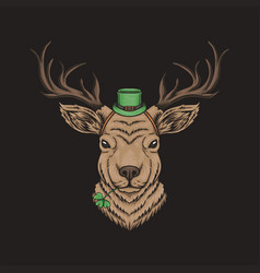 Deer head st patricks day Royalty Free Vector Image