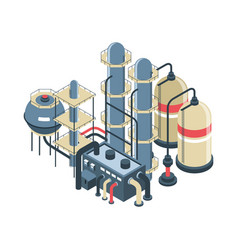 Isometric oil barrels with falling graph Vector Image