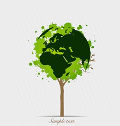 Tree shaped world map Royalty Free Vector Image