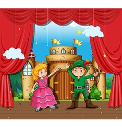 Children doing stage play Royalty Free Vector Image