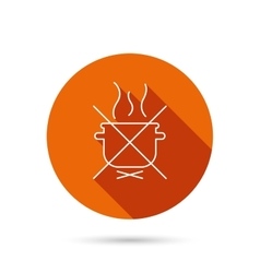 Boiling saucepan icon Do not boil water sign Vector Image