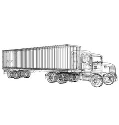 Logistic by container truck Royalty Free Vector Image