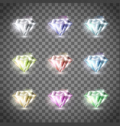 Sapphires set isolated Royalty Free Vector Image