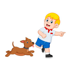 Dog licking his owner face Royalty Free Vector Image