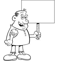 Cartoon alien holding a sign Royalty Free Vector Image