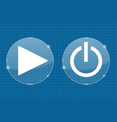 Play and standby transparent shiny buttons on Vector Image