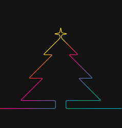 Continuous one line drawing christmas tree Vector Image