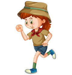 Running girl cartoon character Royalty Free Vector Image