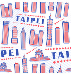 Taipei taiwan city skyline silhouette white Vector Image