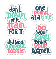 Fitness motivational quotes Royalty Free Vector Image