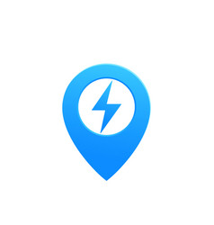 Map pointer pin icon with electricity symbol Vector Image