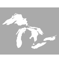 Map great lakes Royalty Free Vector Image - VectorStock