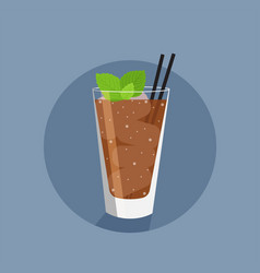 Rum and coke flat icon Royalty Free Vector Image