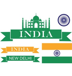 Flat line delhi banner Royalty Free Vector Image