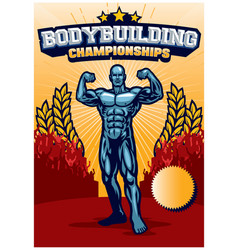 Muscle man bodybuilder Royalty Free Vector Image
