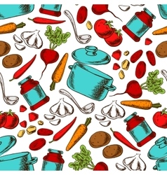 Seamless pattern with kitchen tools cooking Vector Image
