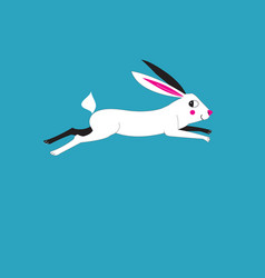 White rabbit running away Royalty Free Vector Image