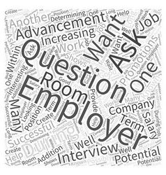 Questions to Ask Potential Employers During Vector Image