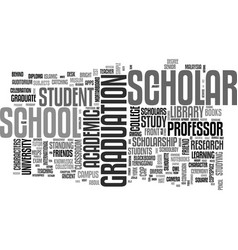 Scholar word cloud concept Royalty Free Vector Image