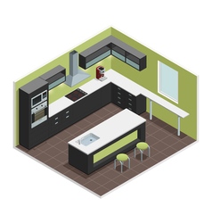 Modern Kitchen Isometric View Image Royalty Free Vector