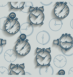 Seamless pattern composed of images hours Vector Image