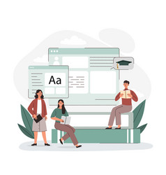 Learning english online concept Royalty Free Vector Image