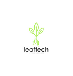 Leaf tech logo Royalty Free Vector Image - VectorStock