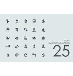 Set of water consumption icons Royalty Free Vector Image