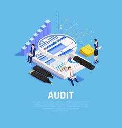 Audit accounting isometric composition Royalty Free Vector