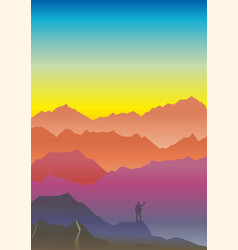 Distant mountain range Royalty Free Vector Image
