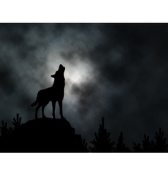 Boy pulling wolf tail Royalty Free Vector Image