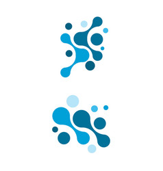 Isolated abstract round shape blue color logo set Vector Image