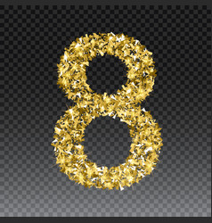 Gold glittering letter b shining golden Royalty Free Vector