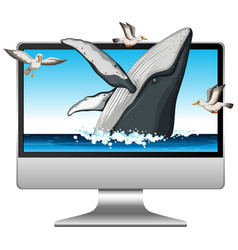 Computer chef with spoon Royalty Free Vector Image