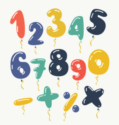 Red number 1 2 3 4 5 6 7 8 9 0 Royalty Free Vector Image