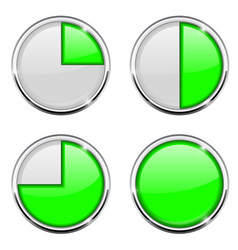 Round loading progress icon green sign Royalty Free Vector
