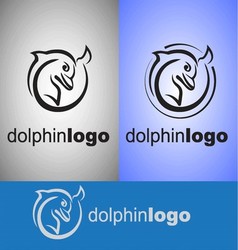 Dolphin wave logo design Royalty Free Vector Image