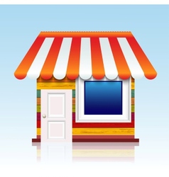 Shopfront with White Blank Windows Wood Store Vector Image