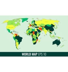 High Detail World Map Royalty Free Vector Image